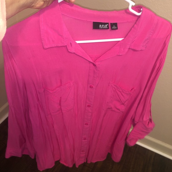 a.n.a | Tops | Ana Pink Button Front Blouse | Poshmark